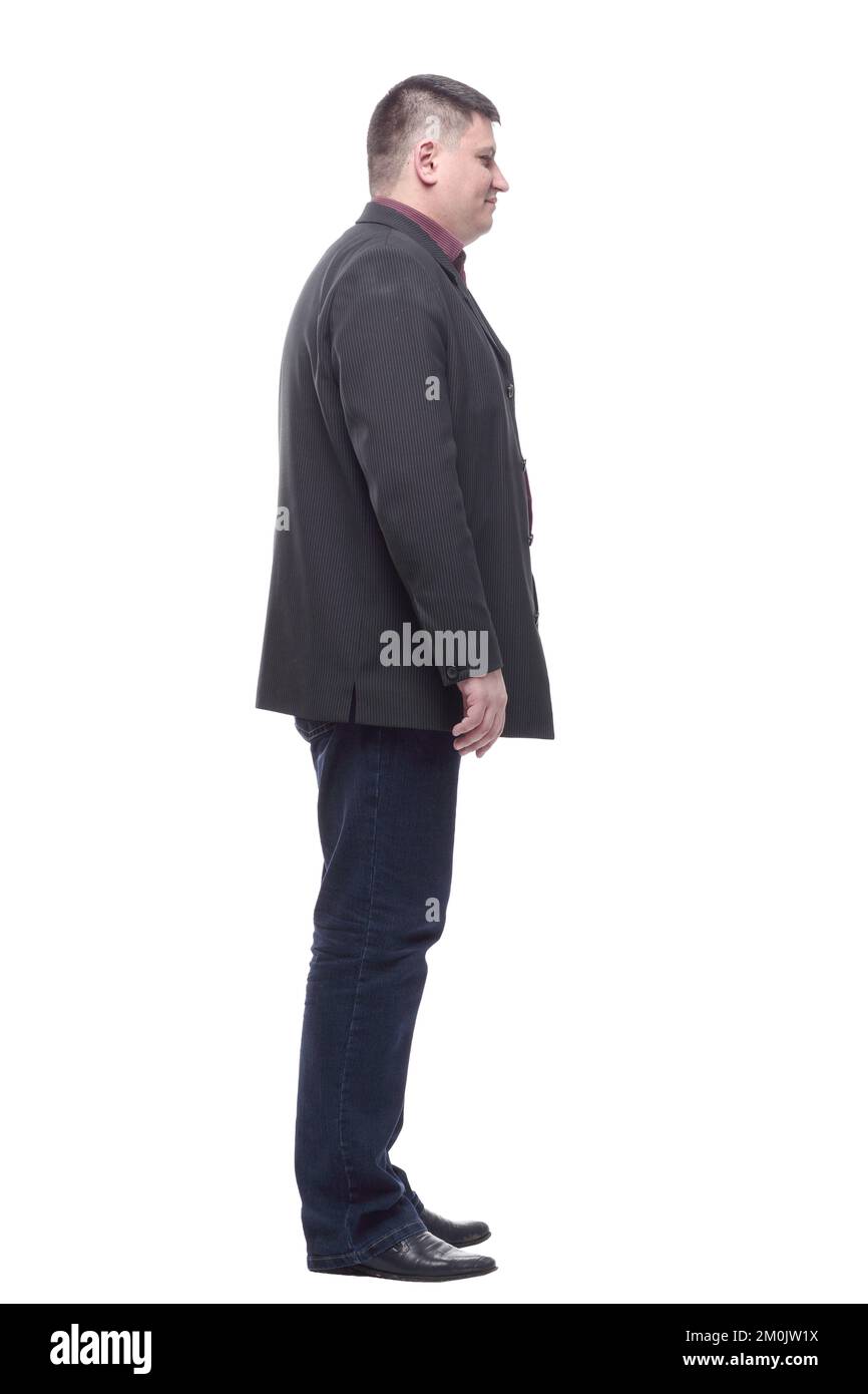 Mature man in a business suit. isolated on a white Stock Photo - Alamy