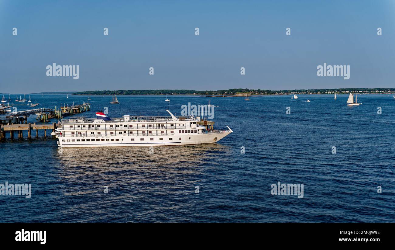 Small Cruise Ship Docked in Portland Stock Photo - Alamy