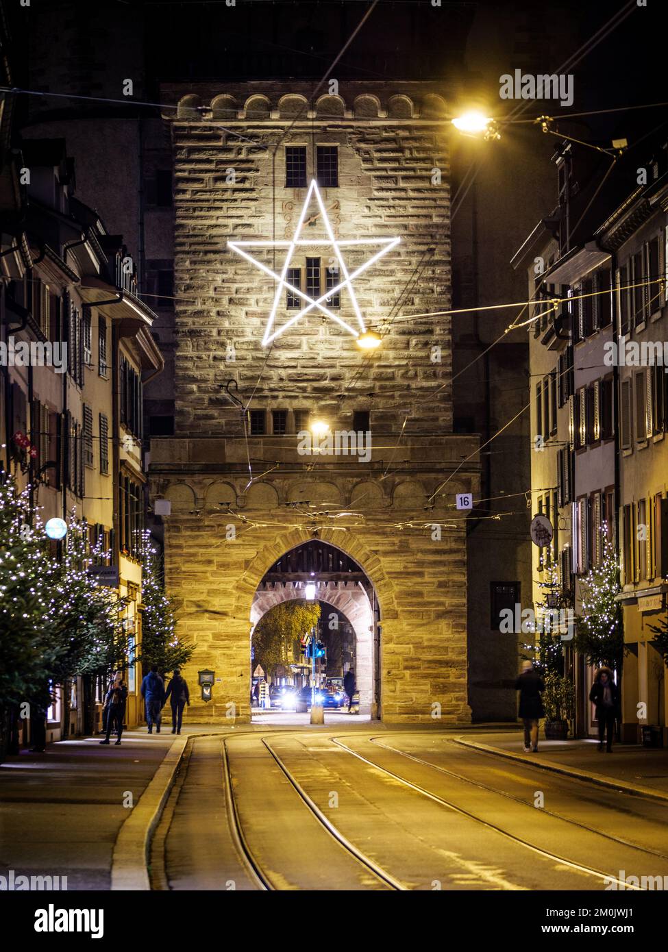 Night in Basel City, Switzerland Stock Photo - Alamy