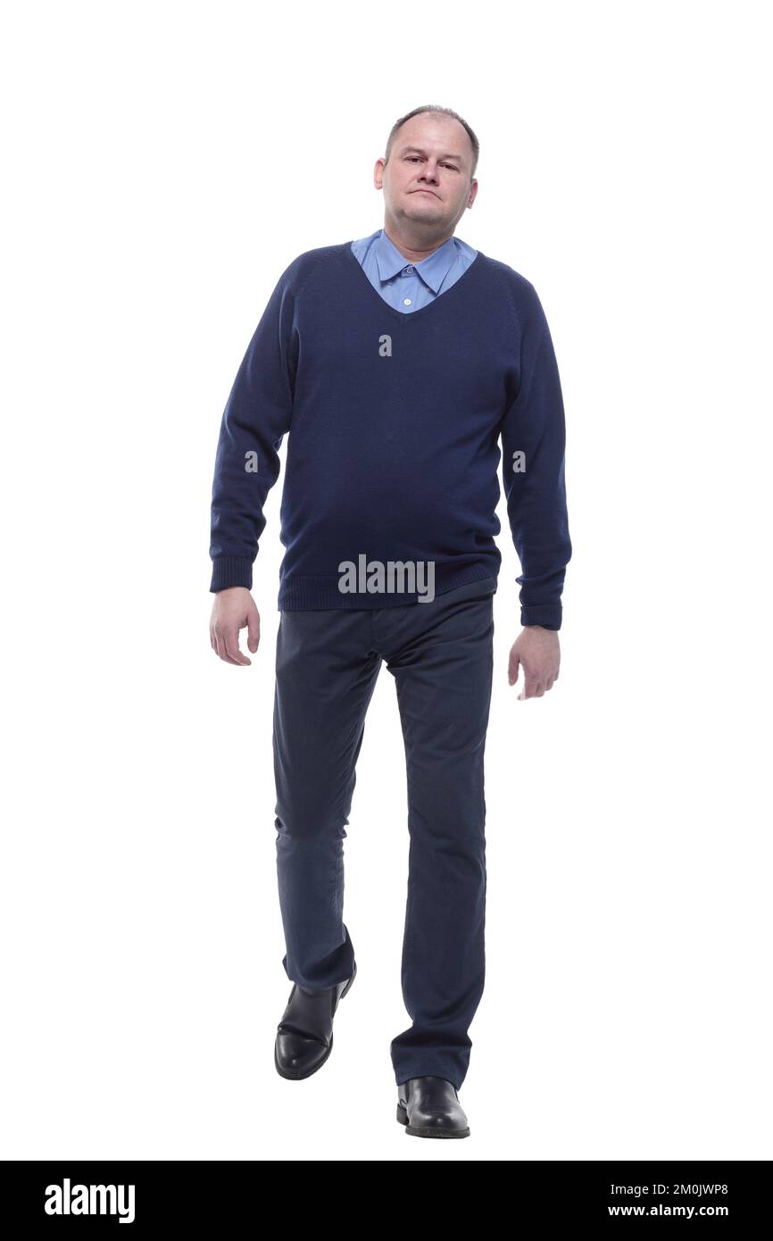 Happy senior man walking forward hi-res stock photography and images ...