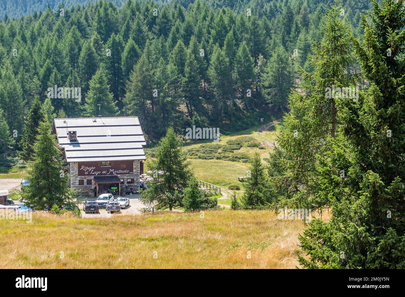 lago del mortirolo mountain refuge, mortirolo pass, italy Stock Photo ...