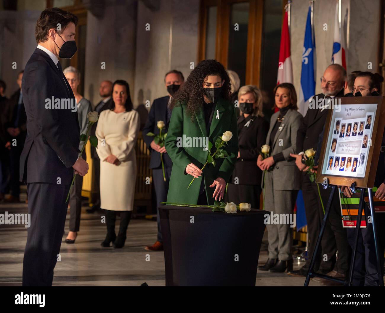 Prime Minister Justin Trudeau and Outremont MP Rachel Bendayan lay ...