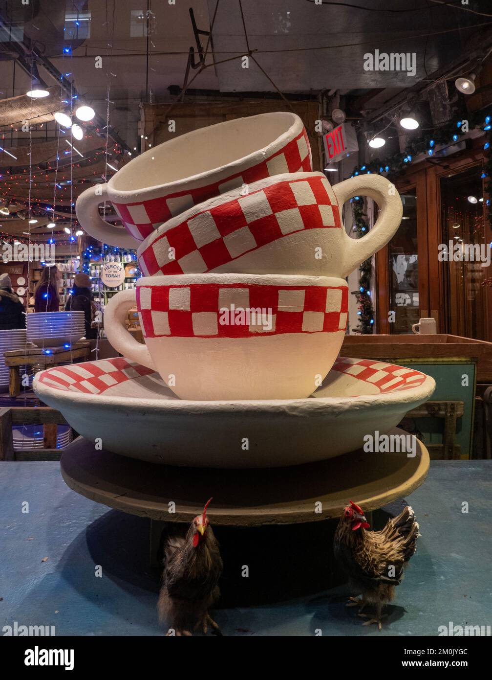 Large cup and saucer window display at Fishs Eddy in Manhattan NYC ...