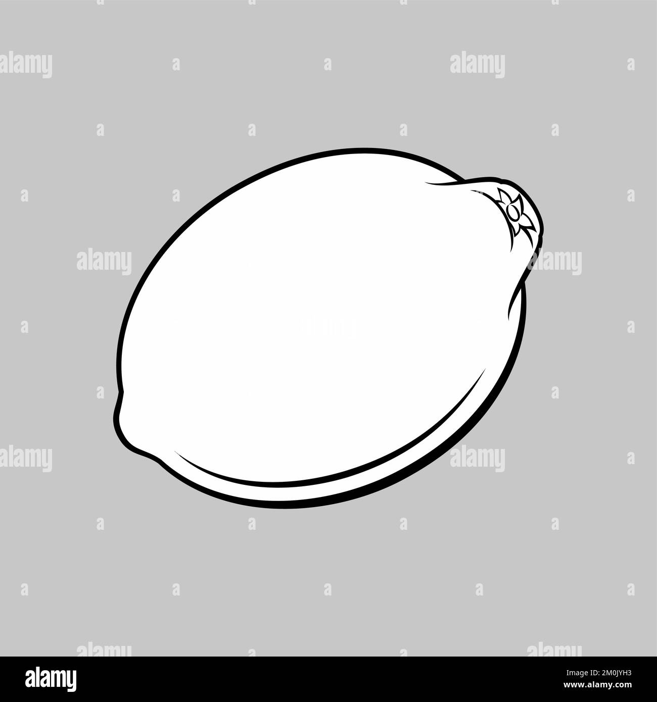 Black and White Illustration of Delicious Lemon Fruit. Icon for Food ...