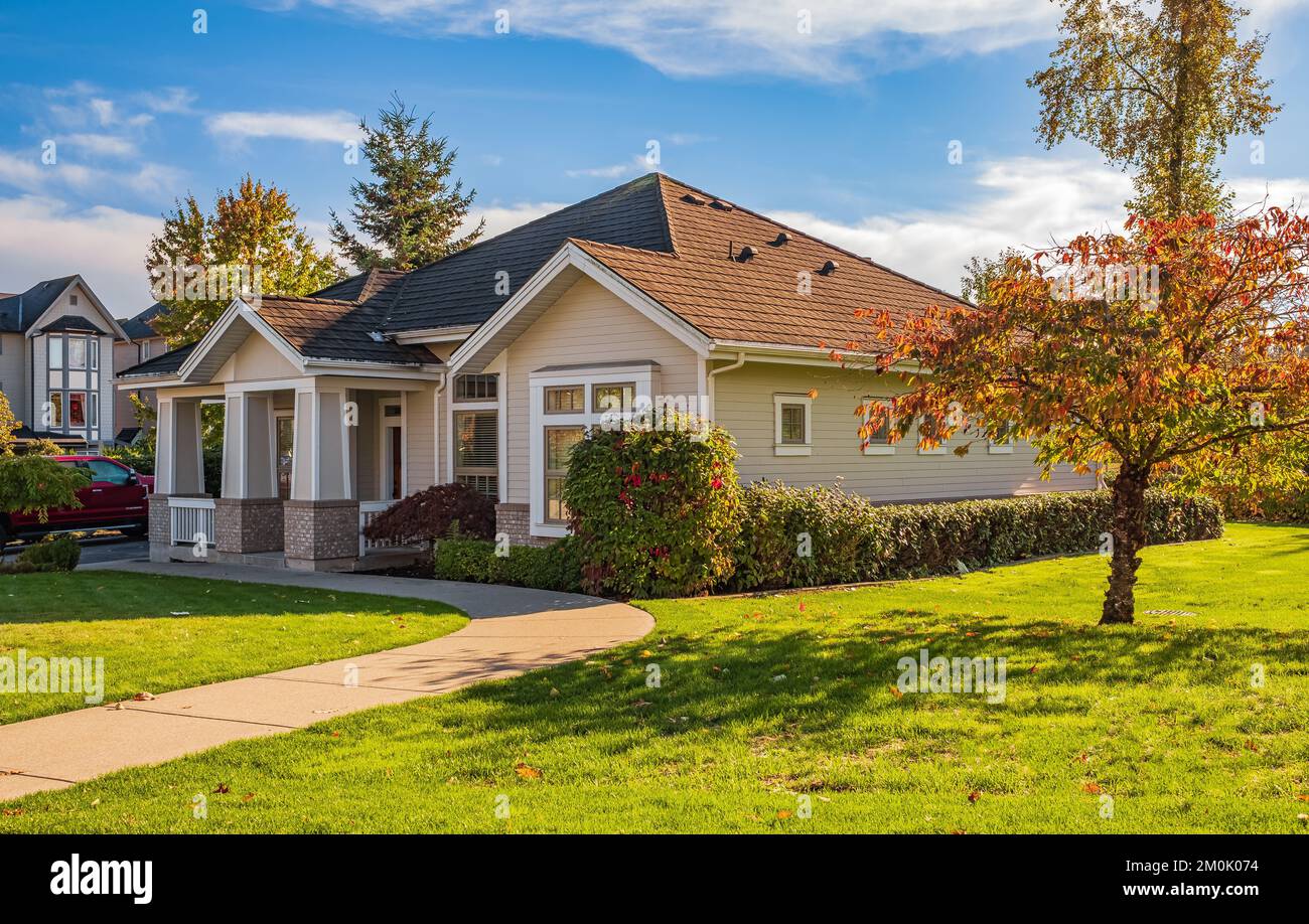 Real Estate Exterior Front House. Big custom made luxury house with ...