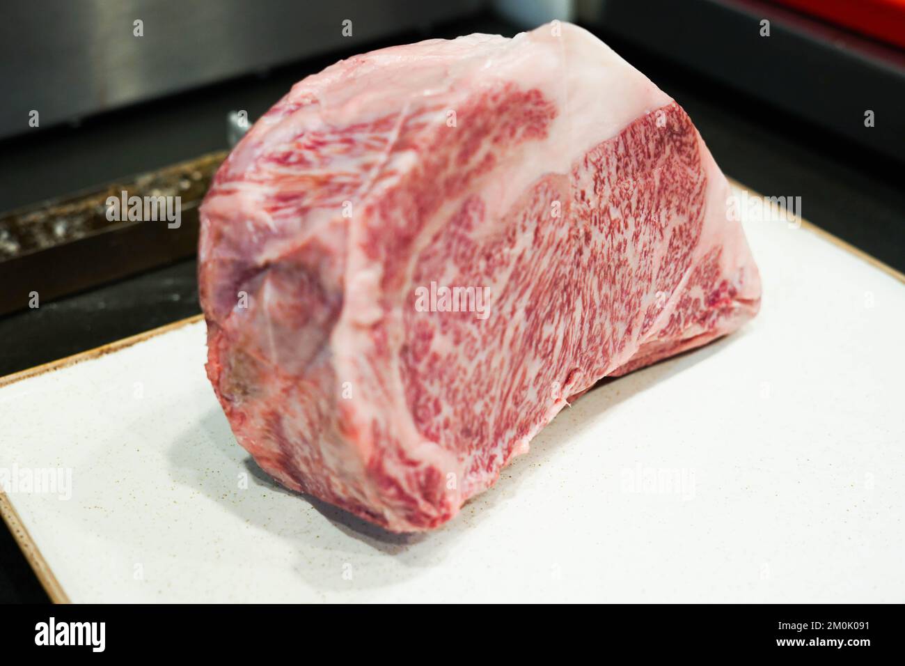 A cut of wagyu beef from the city of Kobe in an Argentinian barbecue ...