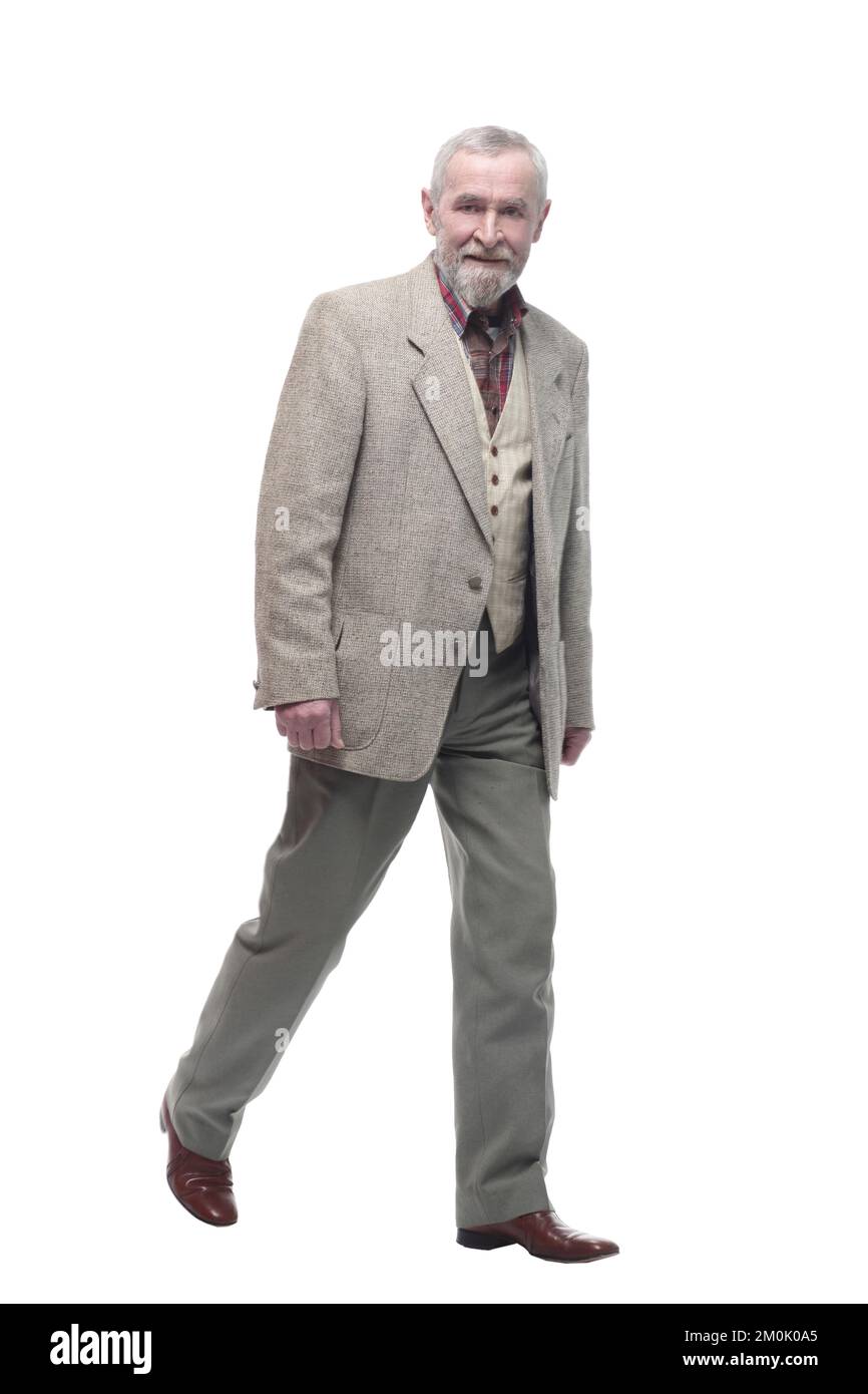 in full growth. confident old man striding forward Stock Photo - Alamy