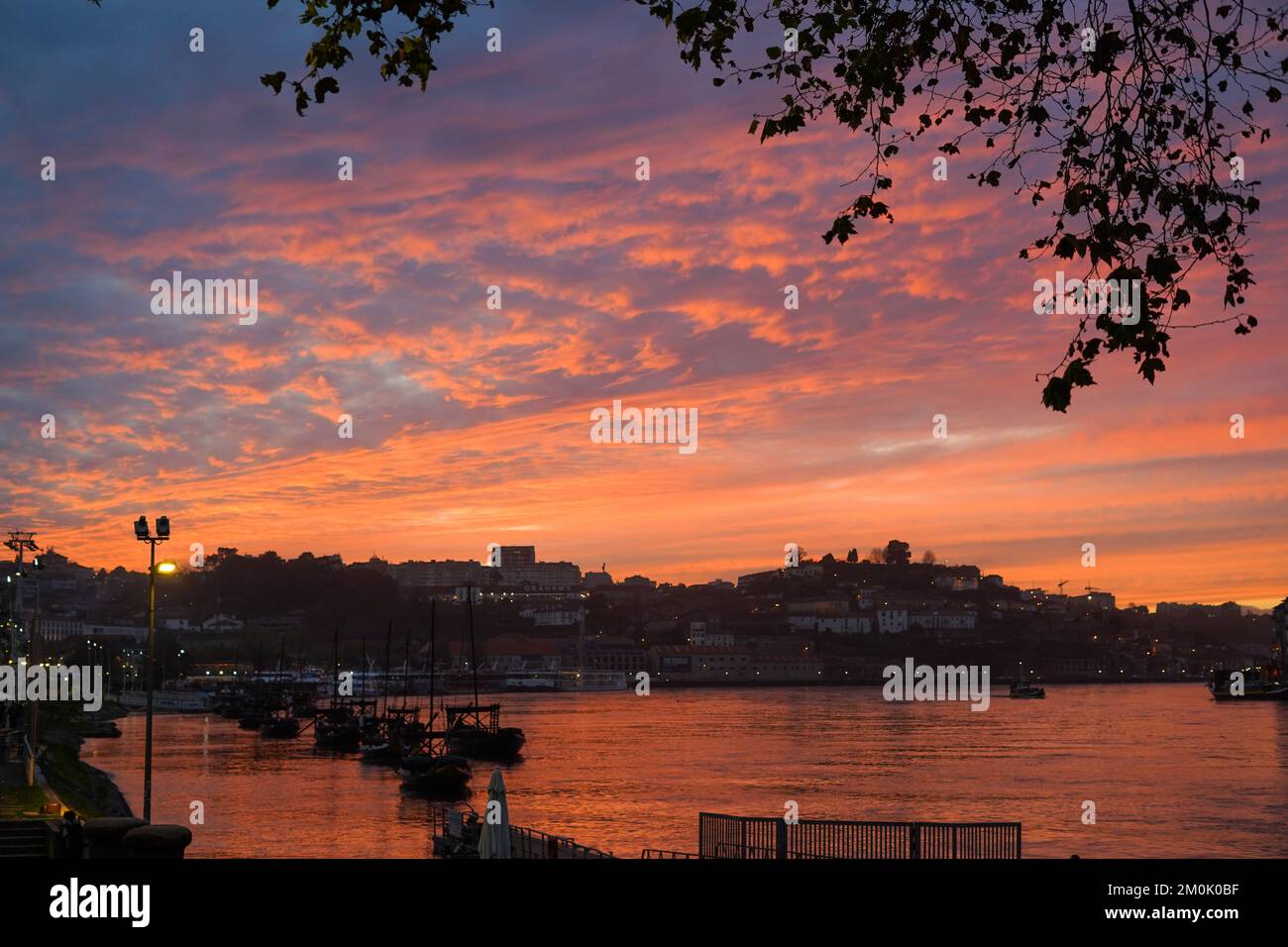 Beautiful sunset in a European fishing village Stock Photo - Alamy