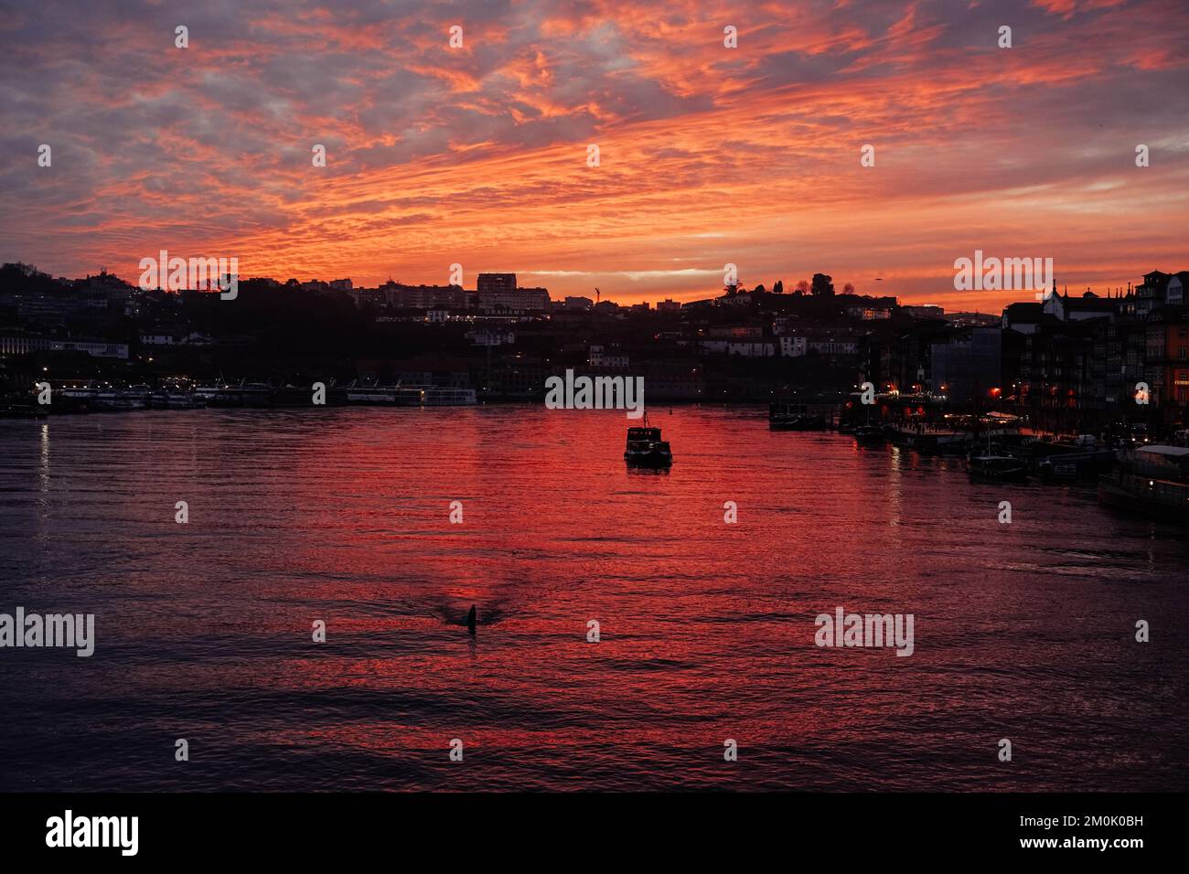 Beautiful sunset in a European fishing village Stock Photo - Alamy
