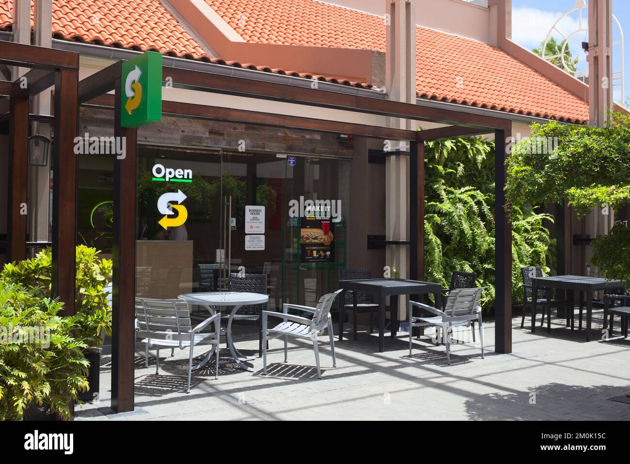 ORANJESTAD, ARUBA - JULY 17, 2022: Subway fast food restaurant in ...