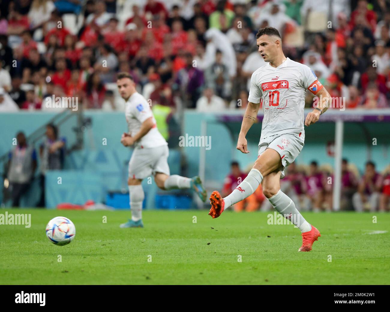 Granit Xhaka of Switzerland during the FIFA World Cup 2022, Round of 16 ...