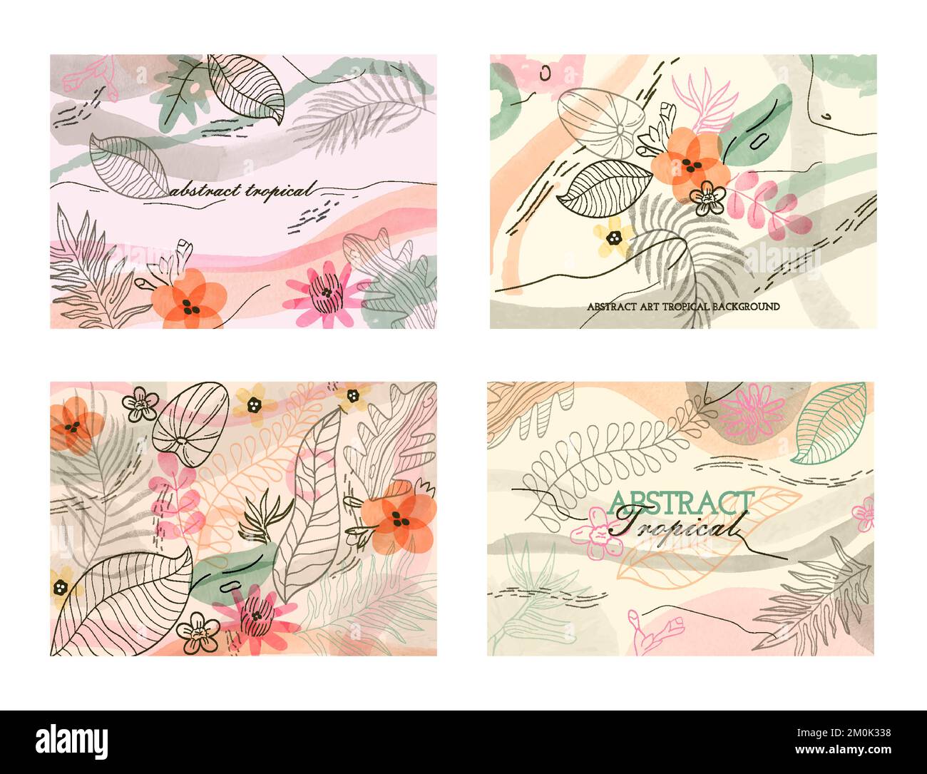 Set of abstract tropical backgrounds Stock Vector Image & Art - Alamy