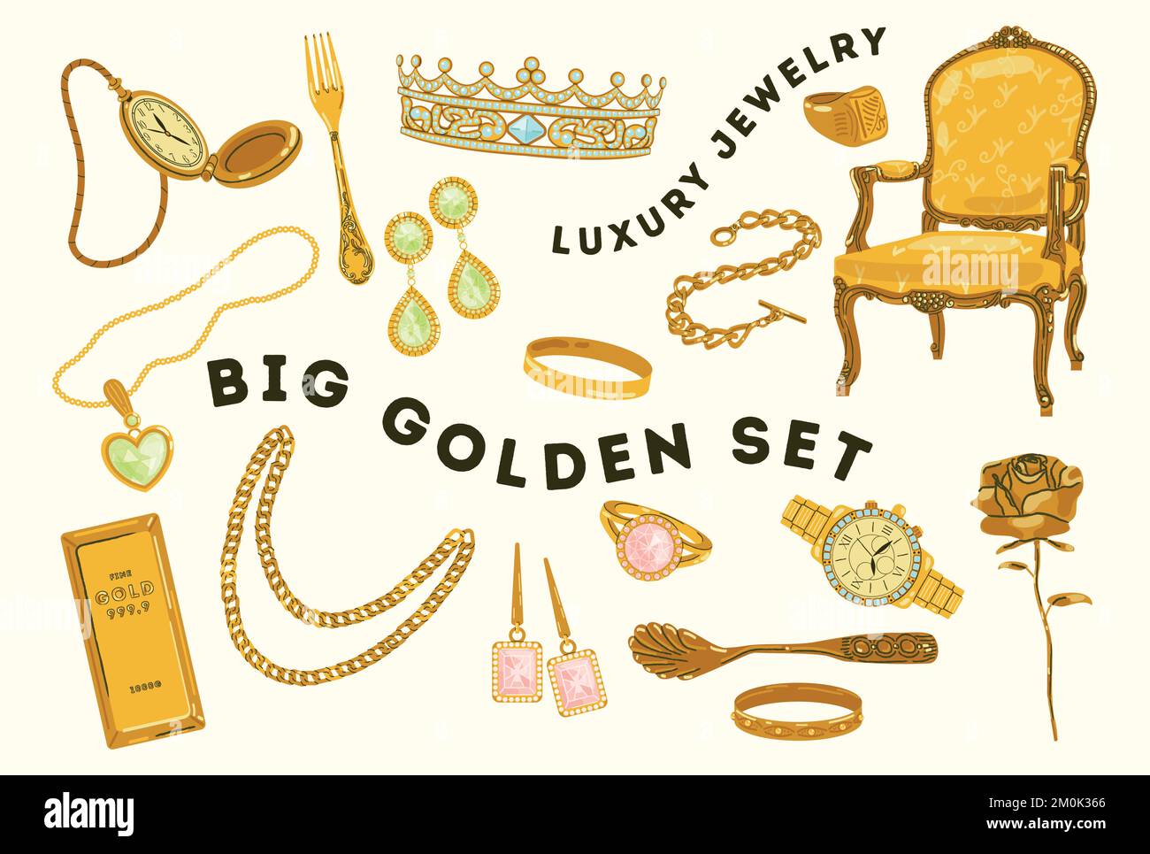 Big luxury Golden set Stock Vector Image & Art - Alamy