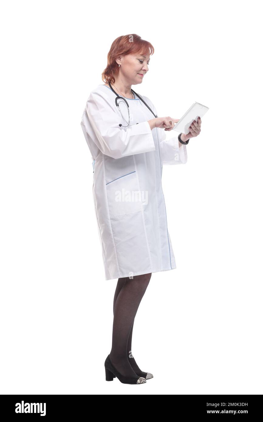 in full growth. medical woman with a digital tablet Stock Photo - Alamy