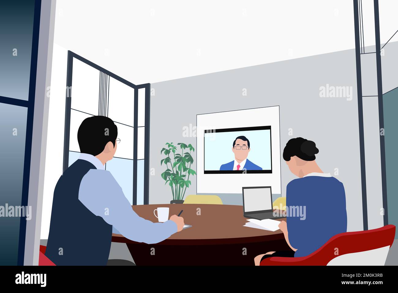 Businesspeople in conference room Stock Vector Images - Alamy