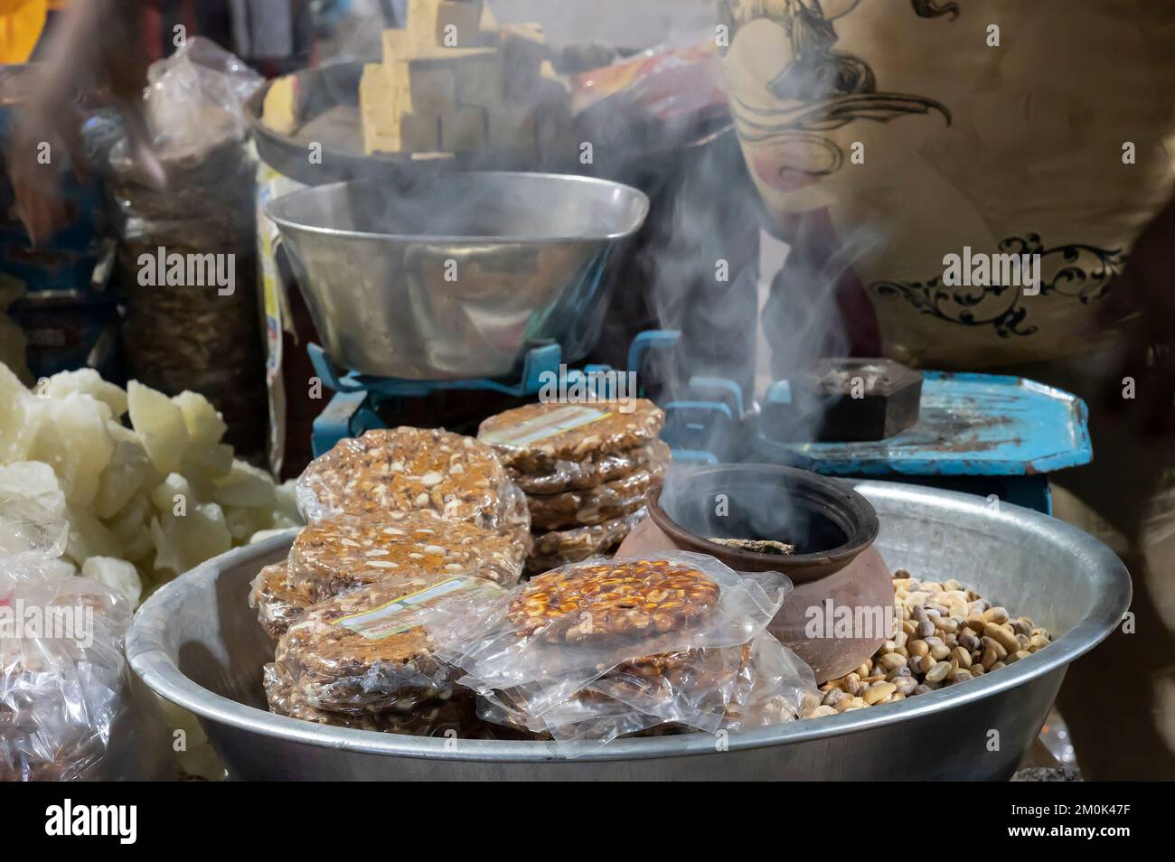 Jodhpur, Rajasthan, India - 20.10.2019 : Badam patali , Indian snacks ...