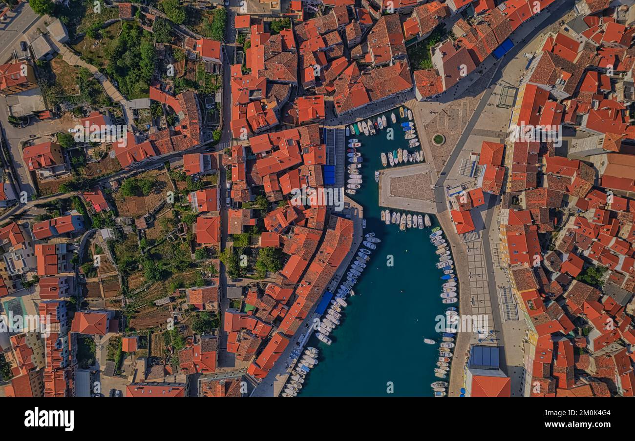 Aerial small croatian coastal village hi-res stock photography and ...