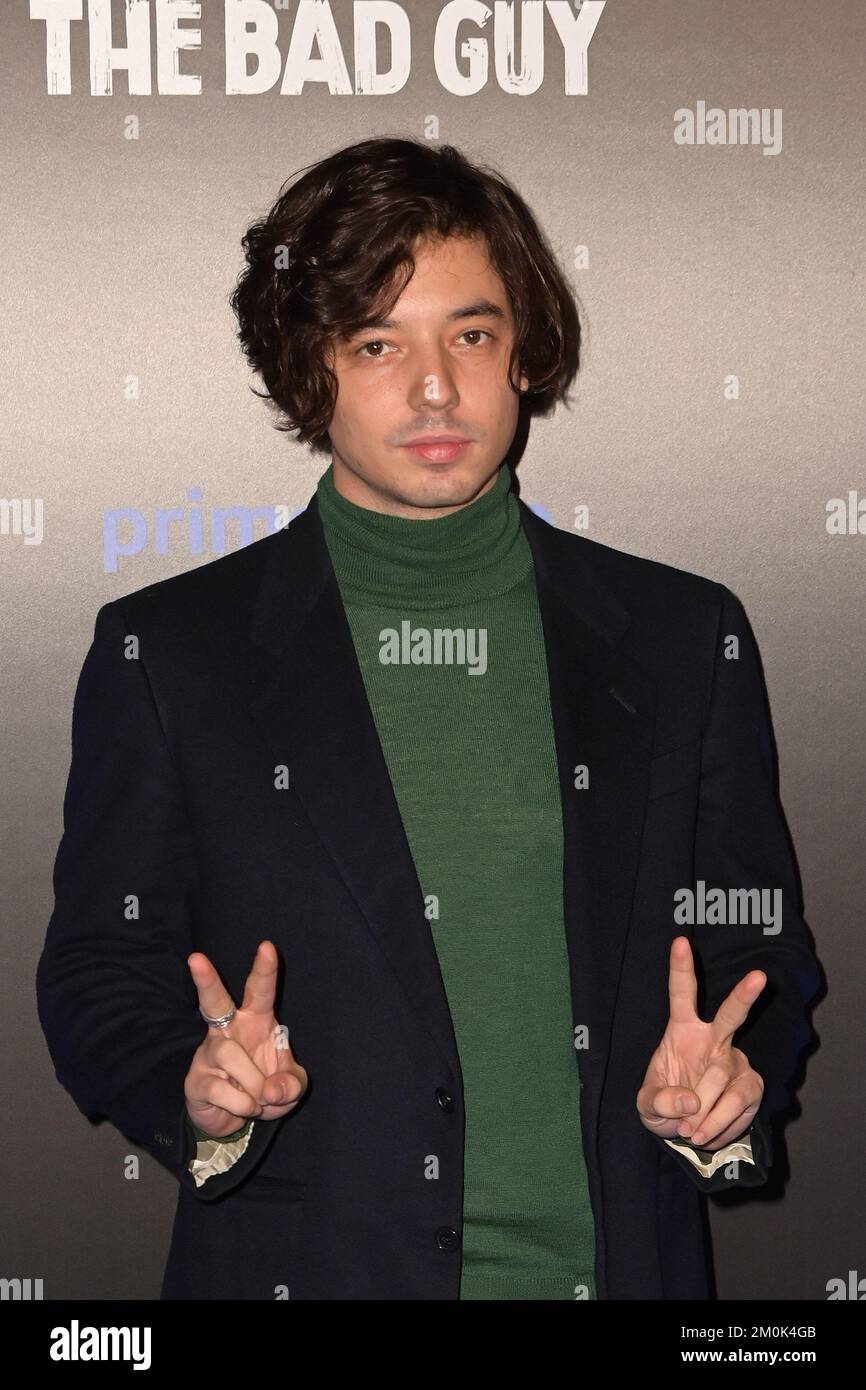 Guglielmo Poggi attends the blu carpet of the Prime Video movie "The ...