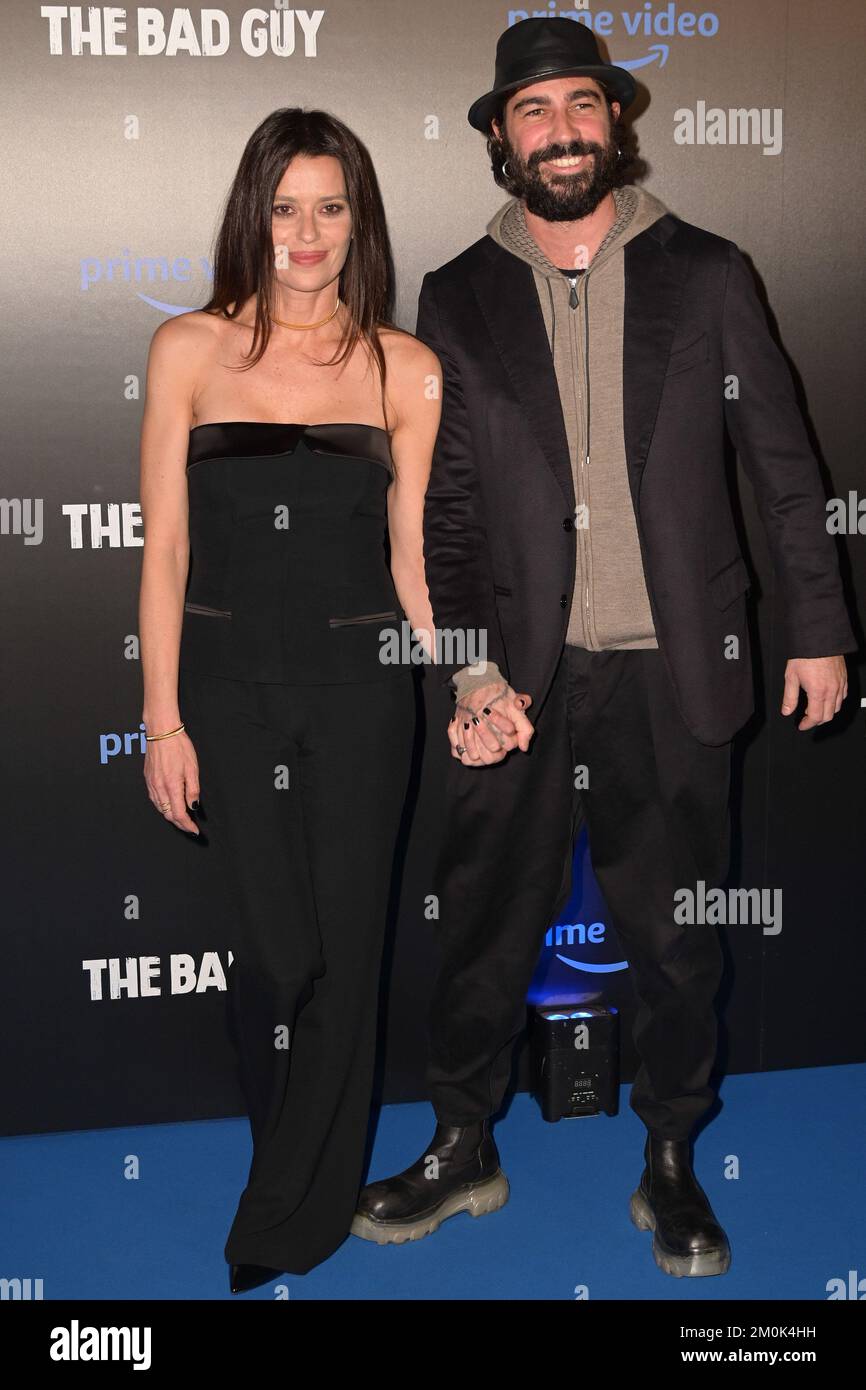 Claudia Pandolfi (L) and Marco De Angelis (R) attend the blu carpet of ...
