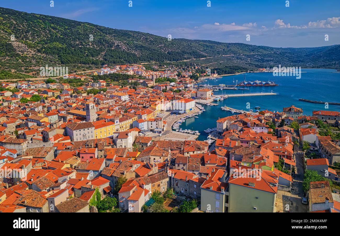 Aerial view of Cres old town in Croatia Stock Photo - Alamy