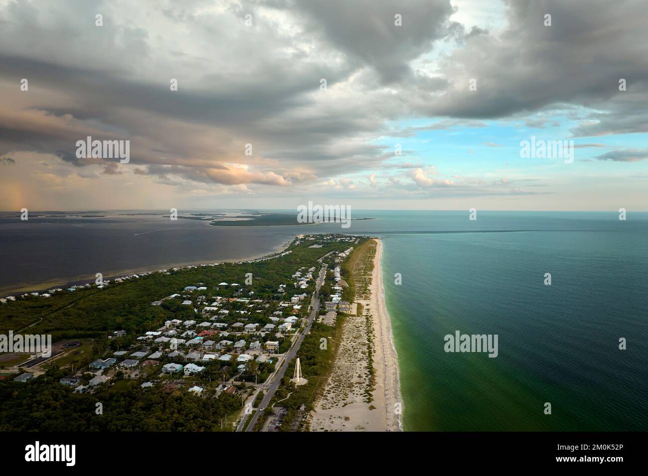 Aerial view of rich neighborhood with expensive vacation homes in Boca ...