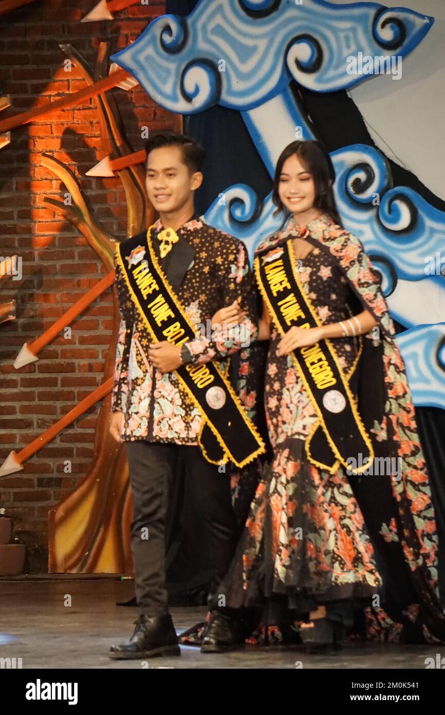 Indonesian tourism ambassador with a traditional cloth called batik ...