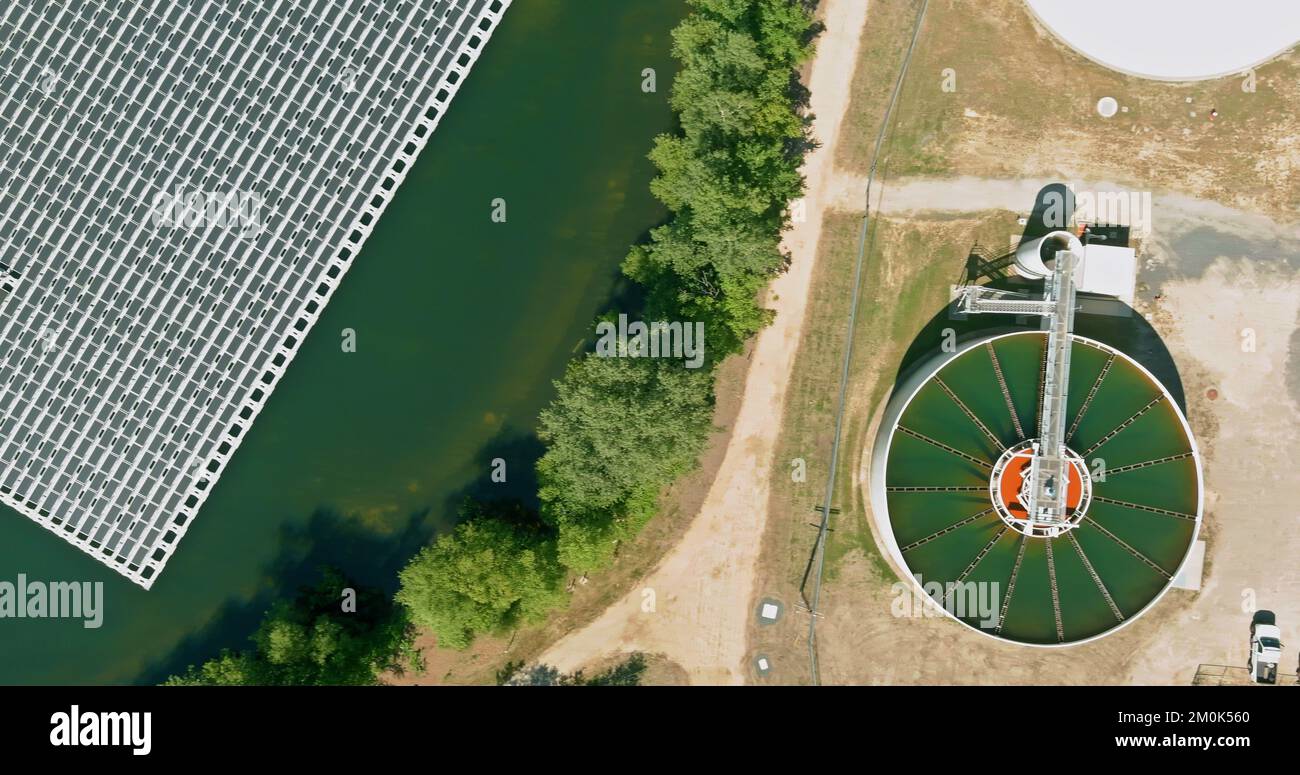 Sewage treatment facilities with aeration water tanks in modern ...