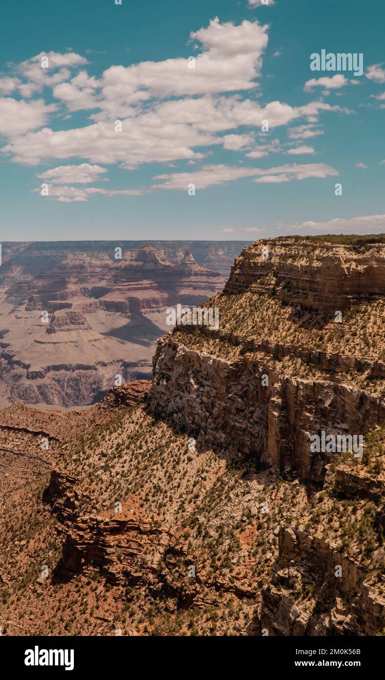 A vertical aerial view of the Grand Canyon National Park in Arizona ...