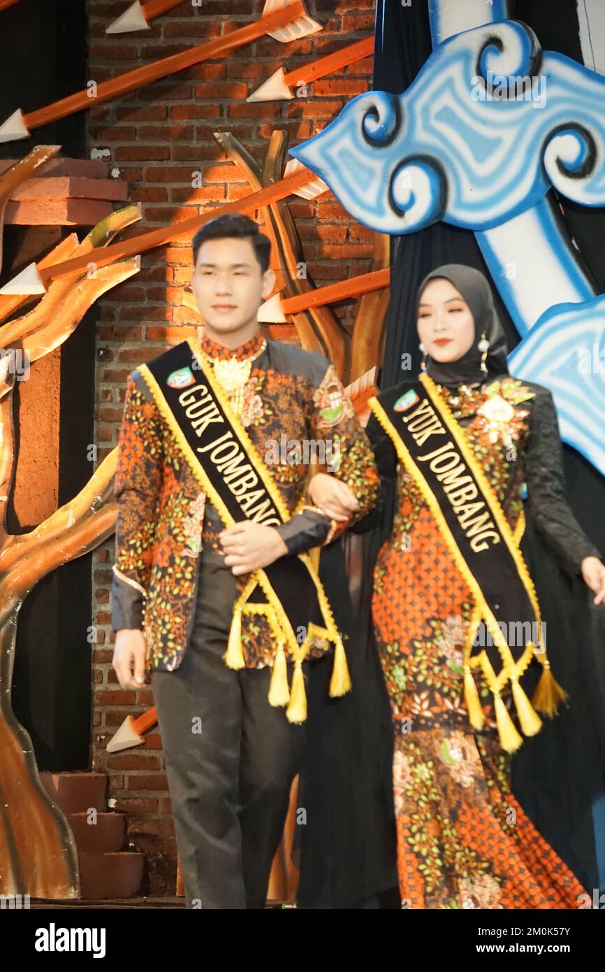 Indonesian tourism ambassador with a traditional cloth called batik ...