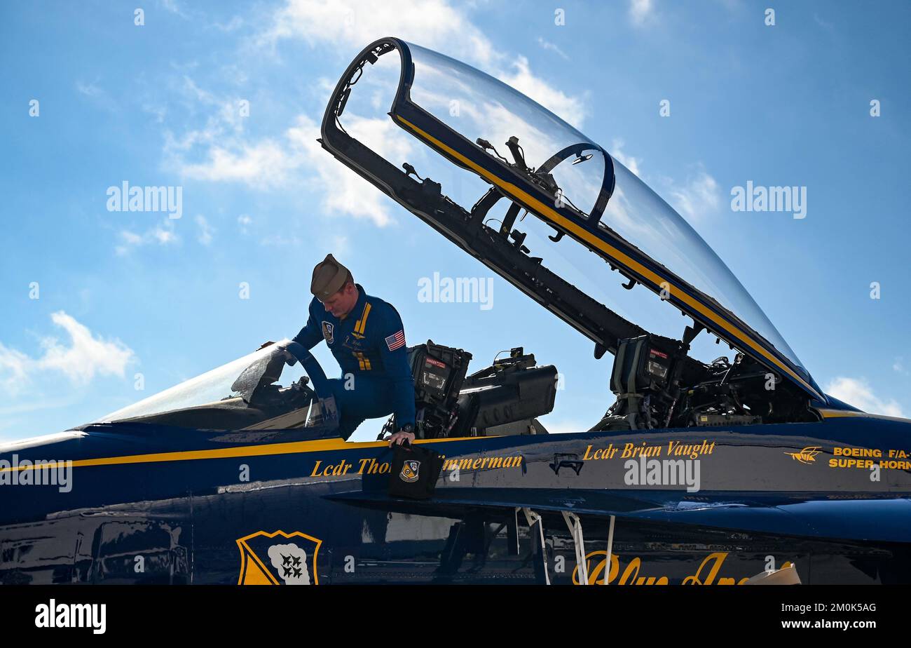 U.S. Navy Blue Angels visit Tinker Air Force Base, Oklahoma, December 6 ...
