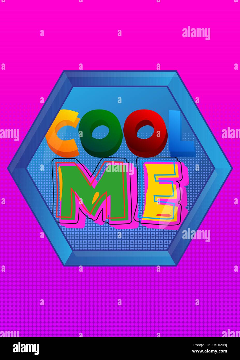 Superhero coat of arms showing Cool Me icon. Colorful comic book style ...