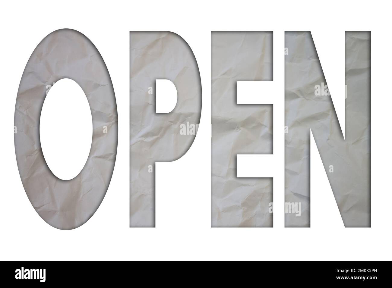 Open text with Torn, Crumpled White Paper on colored background Stock ...