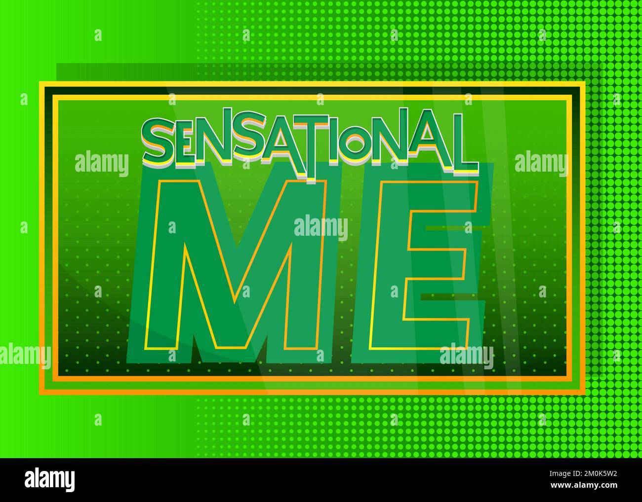 Superhero coat of arms showing Sensational Me icon. Colorful comic book ...