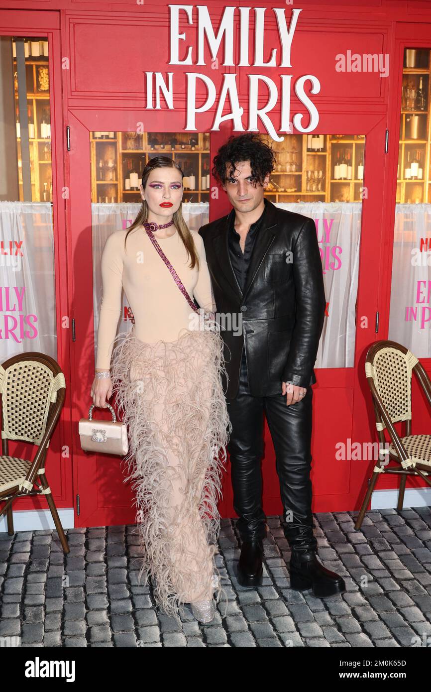 Camille Razat and Etienne Baret attend the "Emily In Paris" by Netflix - Season 3 World Premiere ...