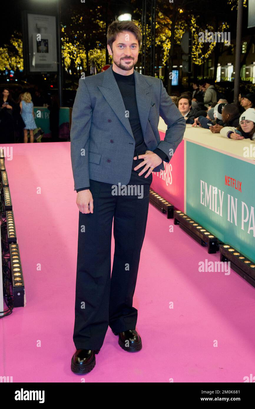 Lucas Bravo attends the 'Emily In Paris' by Netflix - Season 3 World ...