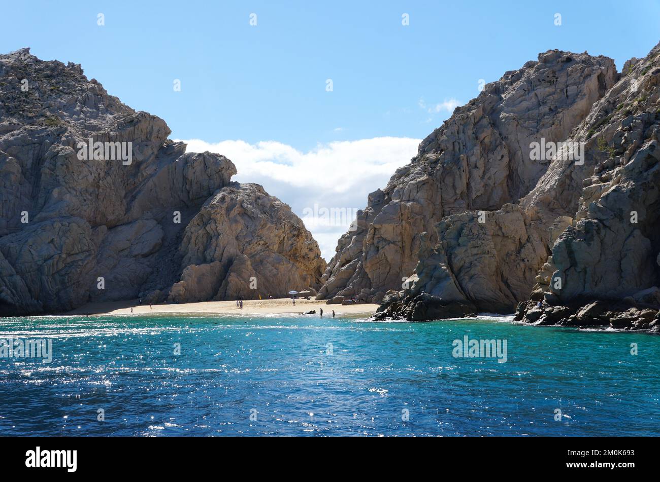 The view of Lover's Beach and the rock formations near Cabo San Lucas ...