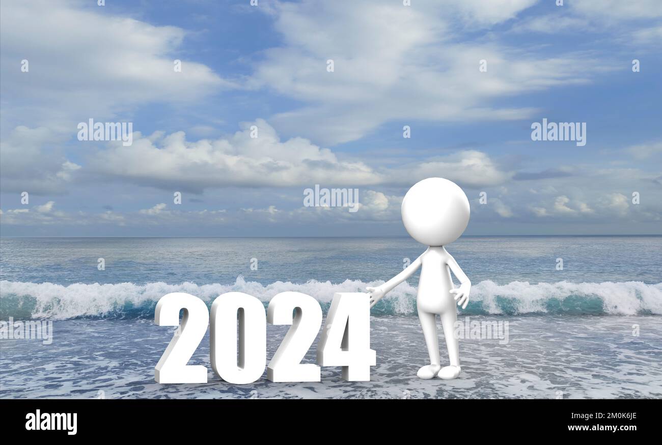 The 3d rendering of wording 2024 with nice backbround view Stock Photo ...