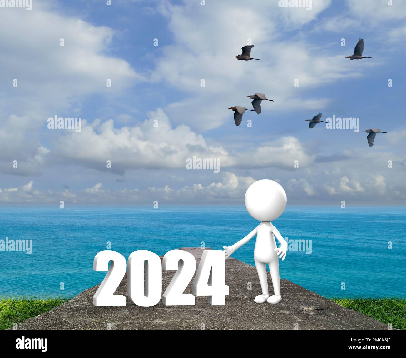 The 3d rendering of wording 2024 with nice backbround view Stock Photo ...