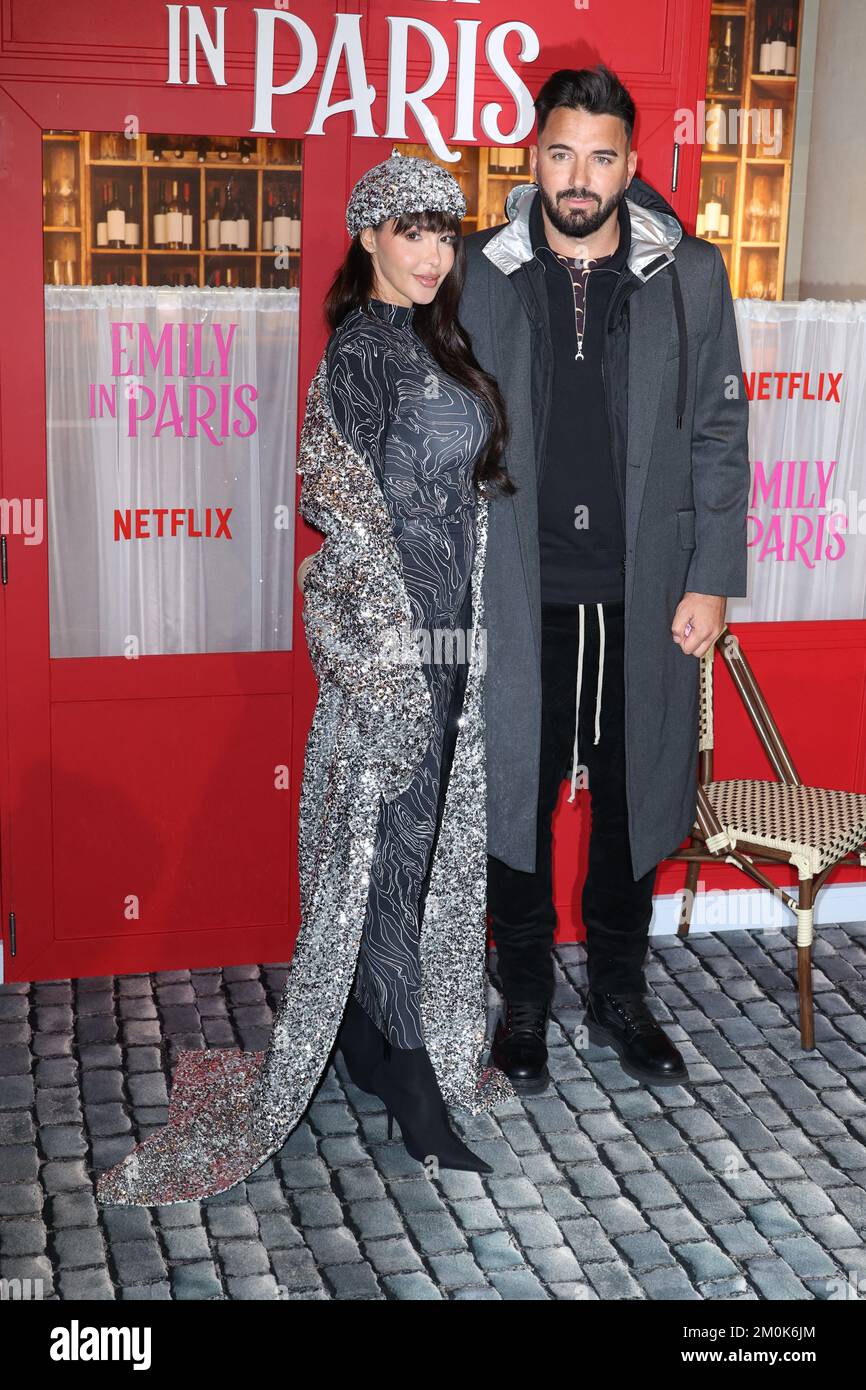 Nabilla Vergara and Thomas Vergara attend the "Emily In Paris" by ...