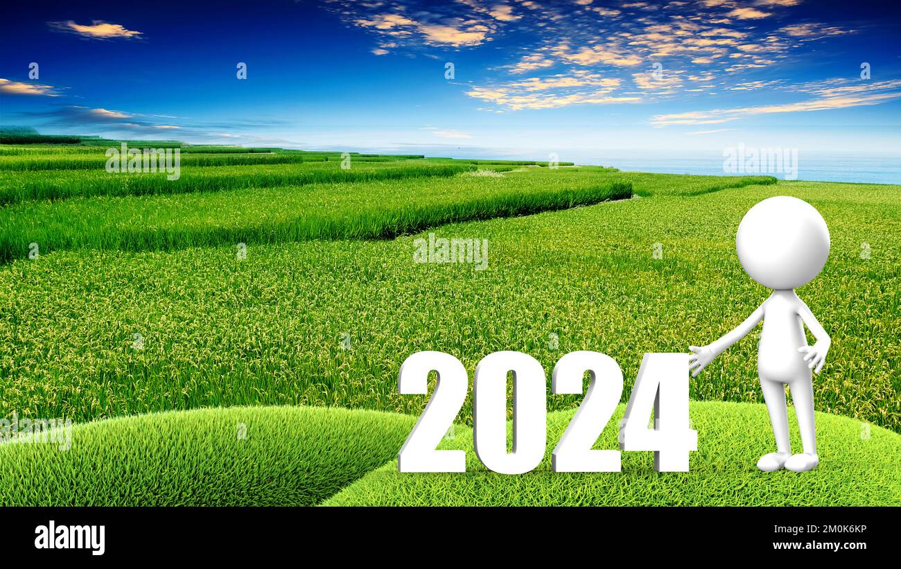 The 3d rendering of wording 2024 with nice backbround view Stock Photo ...