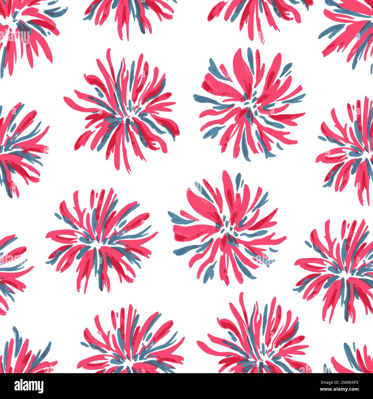 Colorful vivid psychedelic pattern with abstract simple flowers for ...