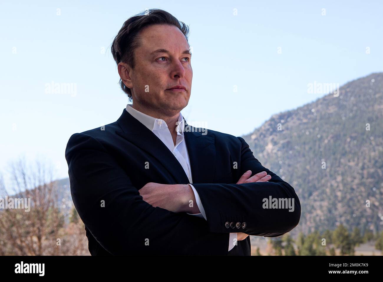Portrait of Elon Musk, the richest man in the world and CEO of Tesla ...