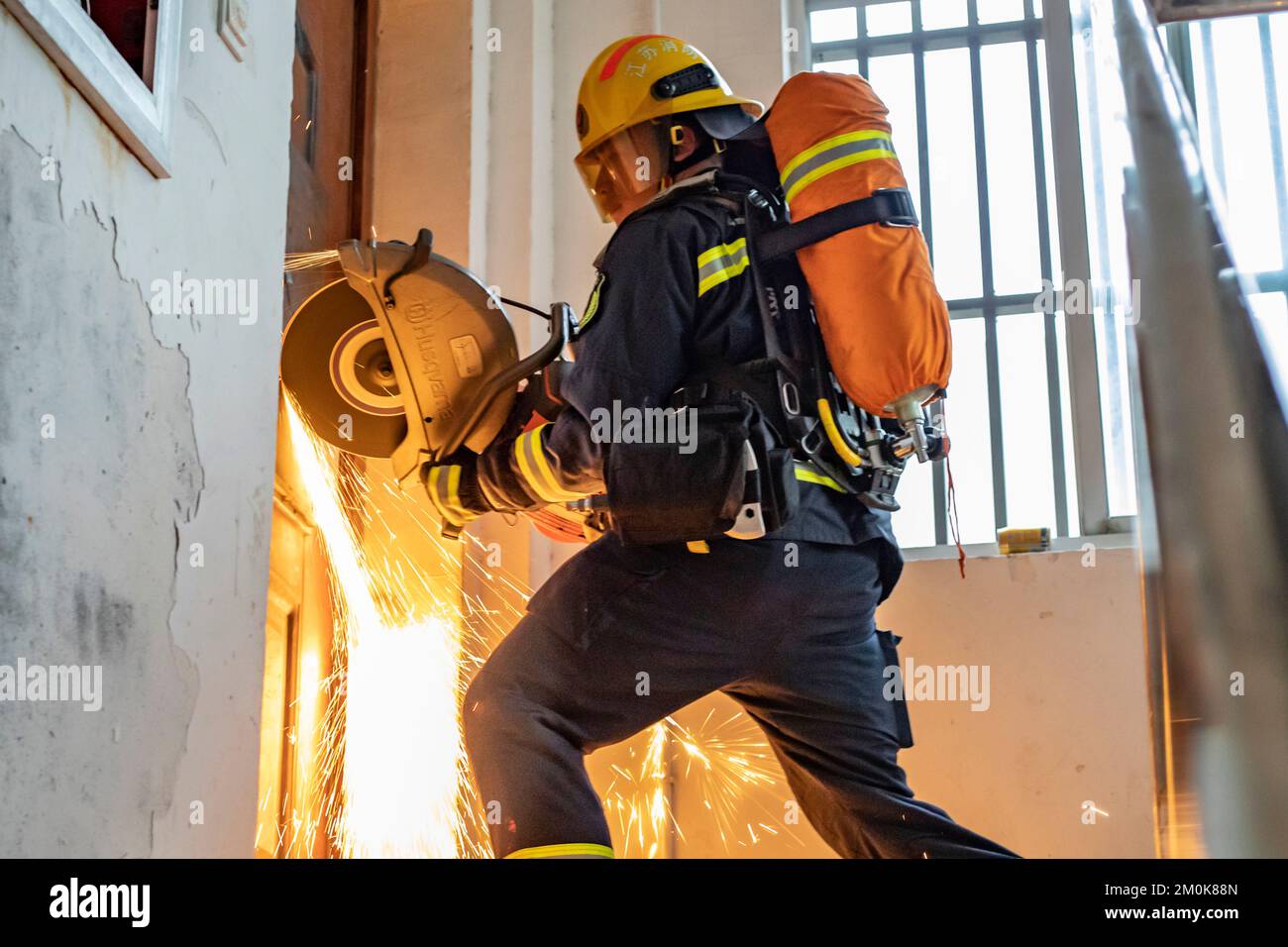 TAIZHOU, CHINA - DECEMBER 7, 2022 - Fire and rescue workers perform an ...