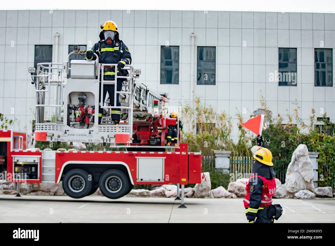 TAIZHOU, CHINA - DECEMBER 7, 2022 - Fire and rescue workers perform an ...