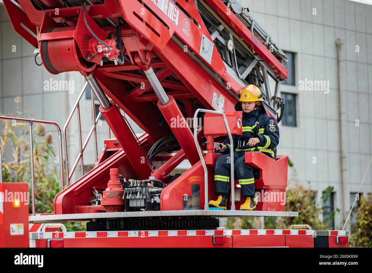 TAIZHOU, CHINA - DECEMBER 7, 2022 - Fire and rescue workers perform an ...
