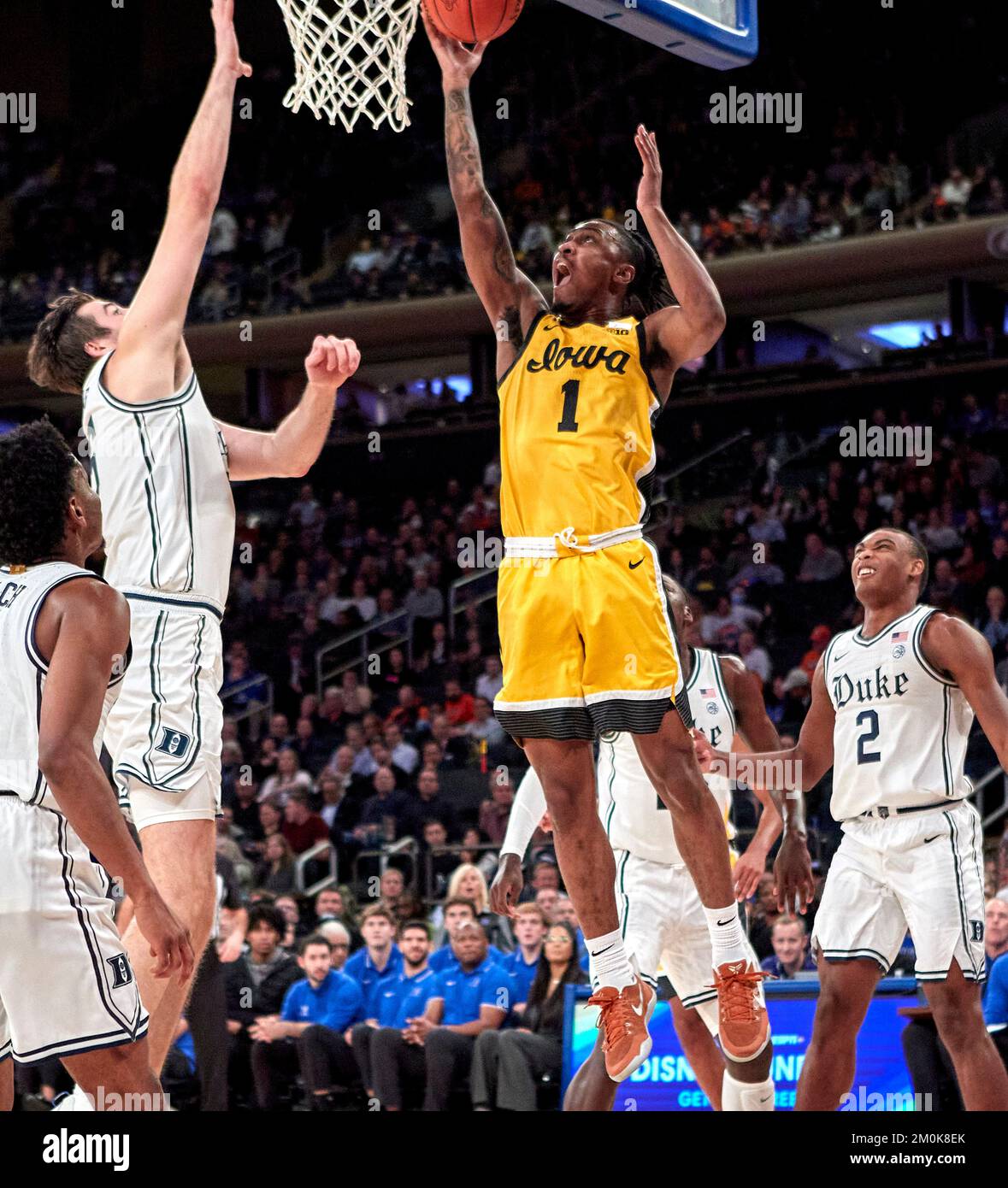 New York City, US, Dec 6, 2022. Iowa Hawkeyes guard Ahron Ulis (1 ...