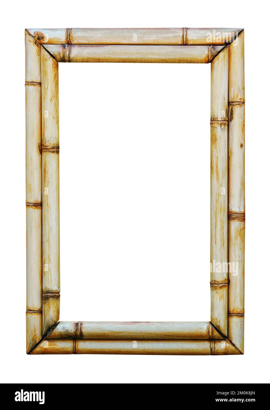 Bamboo picture frame, isolated on white background Stock Photo - Alamy