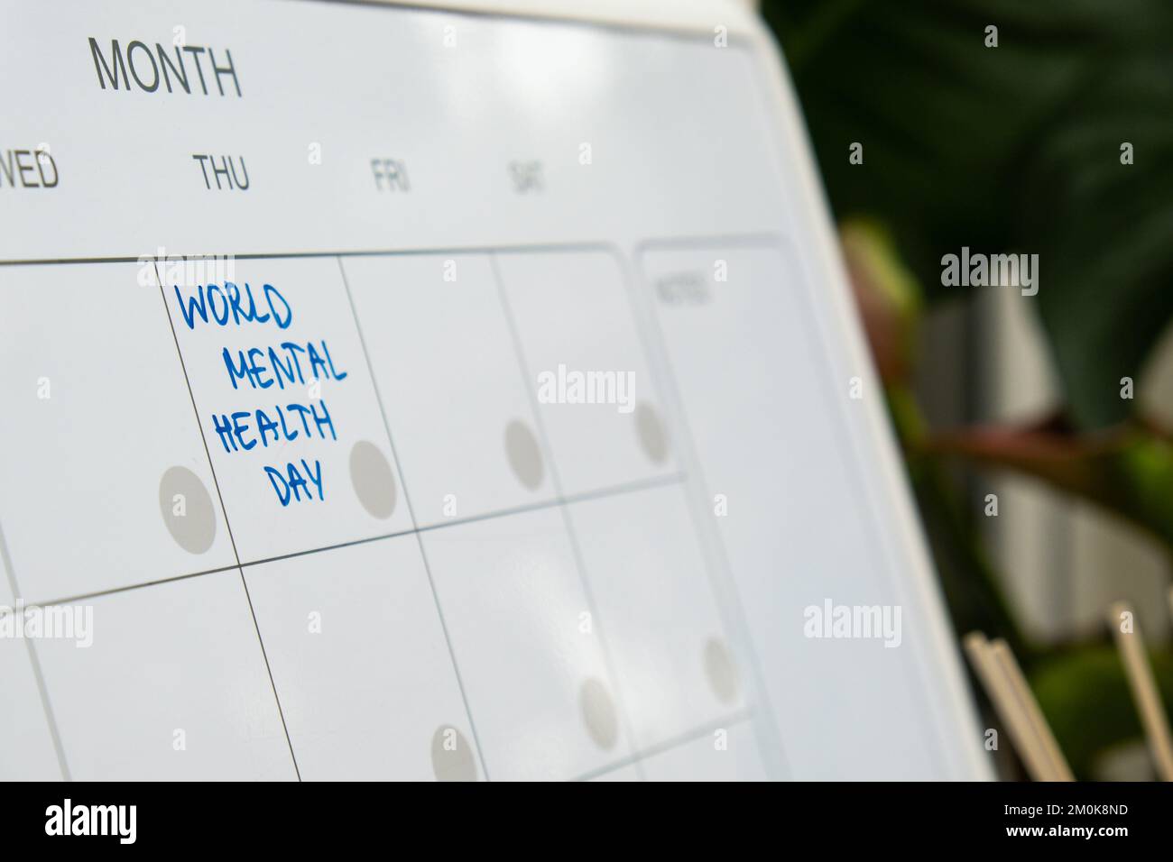 WORLD MENTAL HEALTH DAY on calendar to remind important event or ...