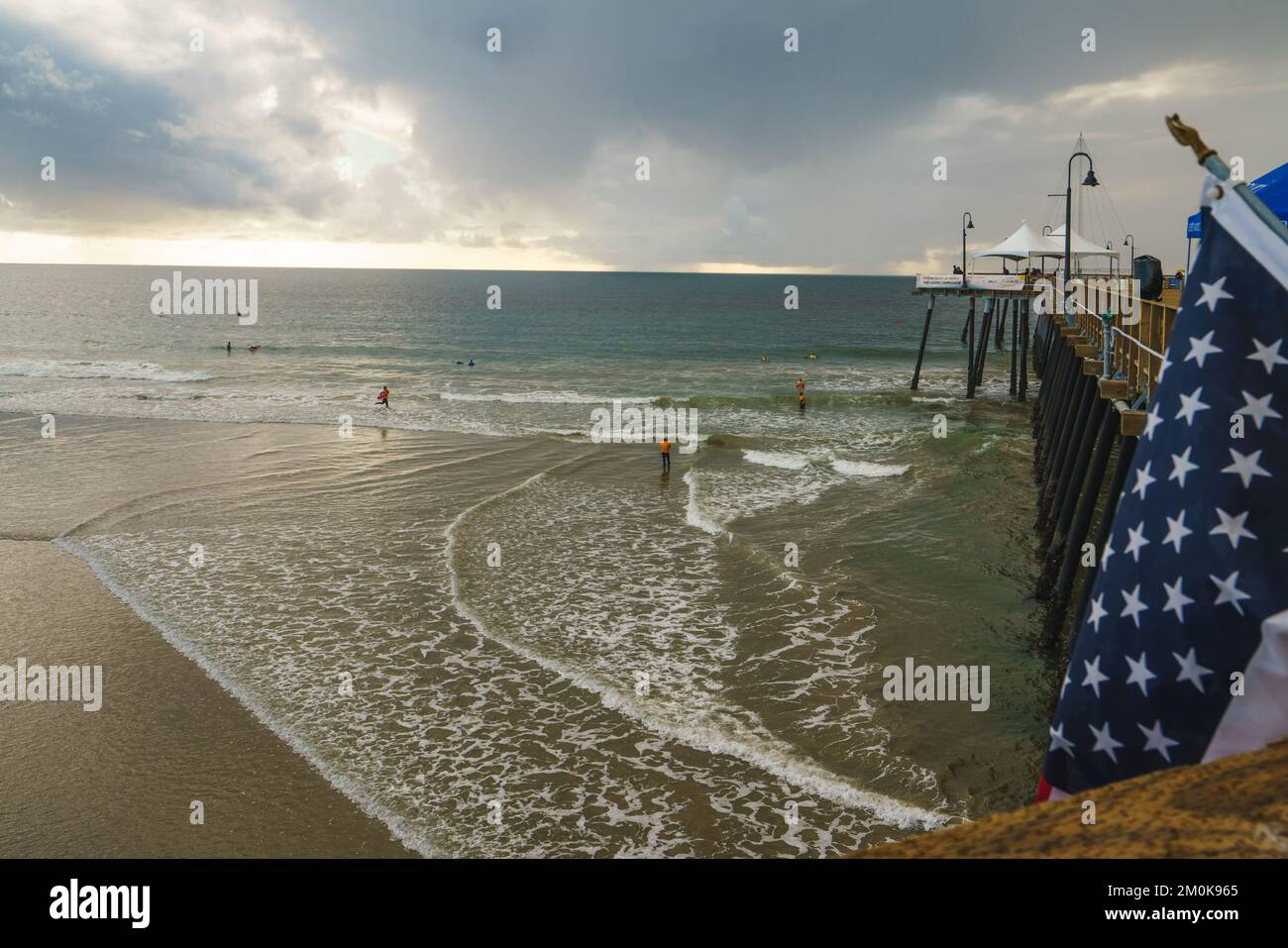 Pismo Beach, California - December 6, 2022. Pismo beach pier during ISA ...
