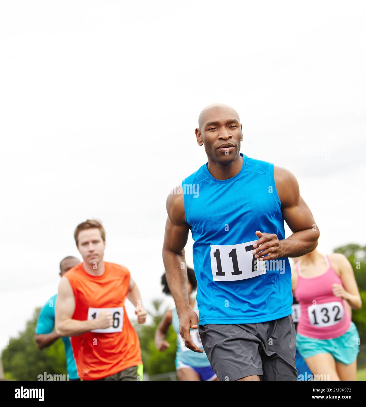 He trained long and hard for this. Cropped front view of a perservering ...
